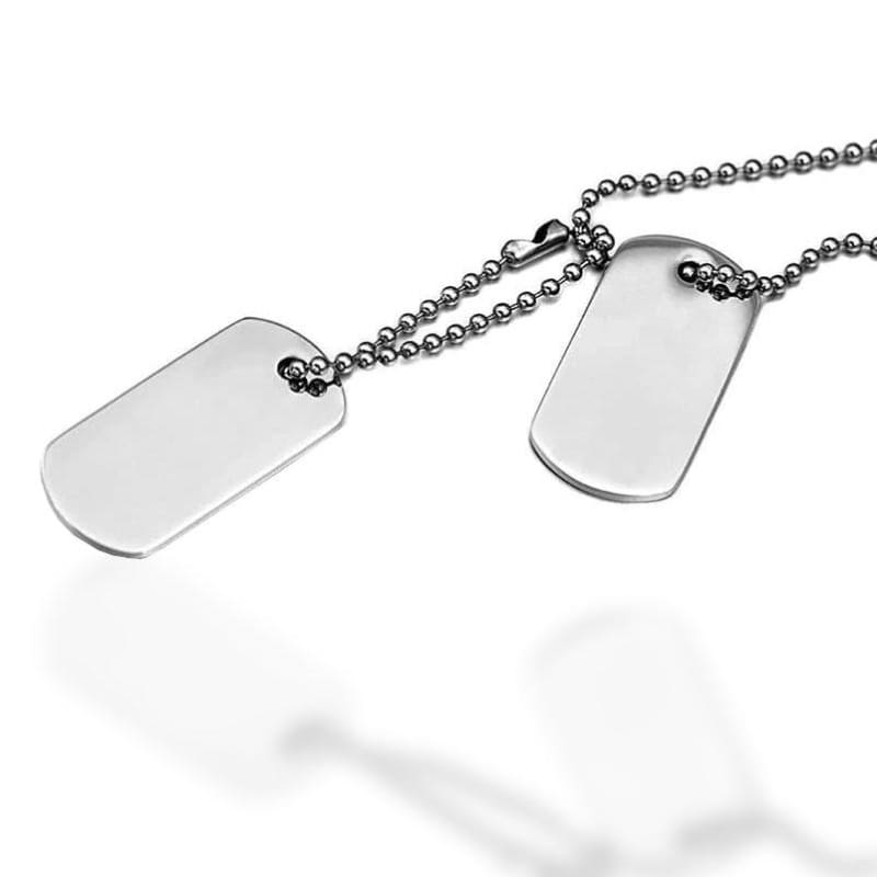 PLACA MILITAR EN DISEÑO SIMPLE O DOBLE (PLATA) - Tienda Militar